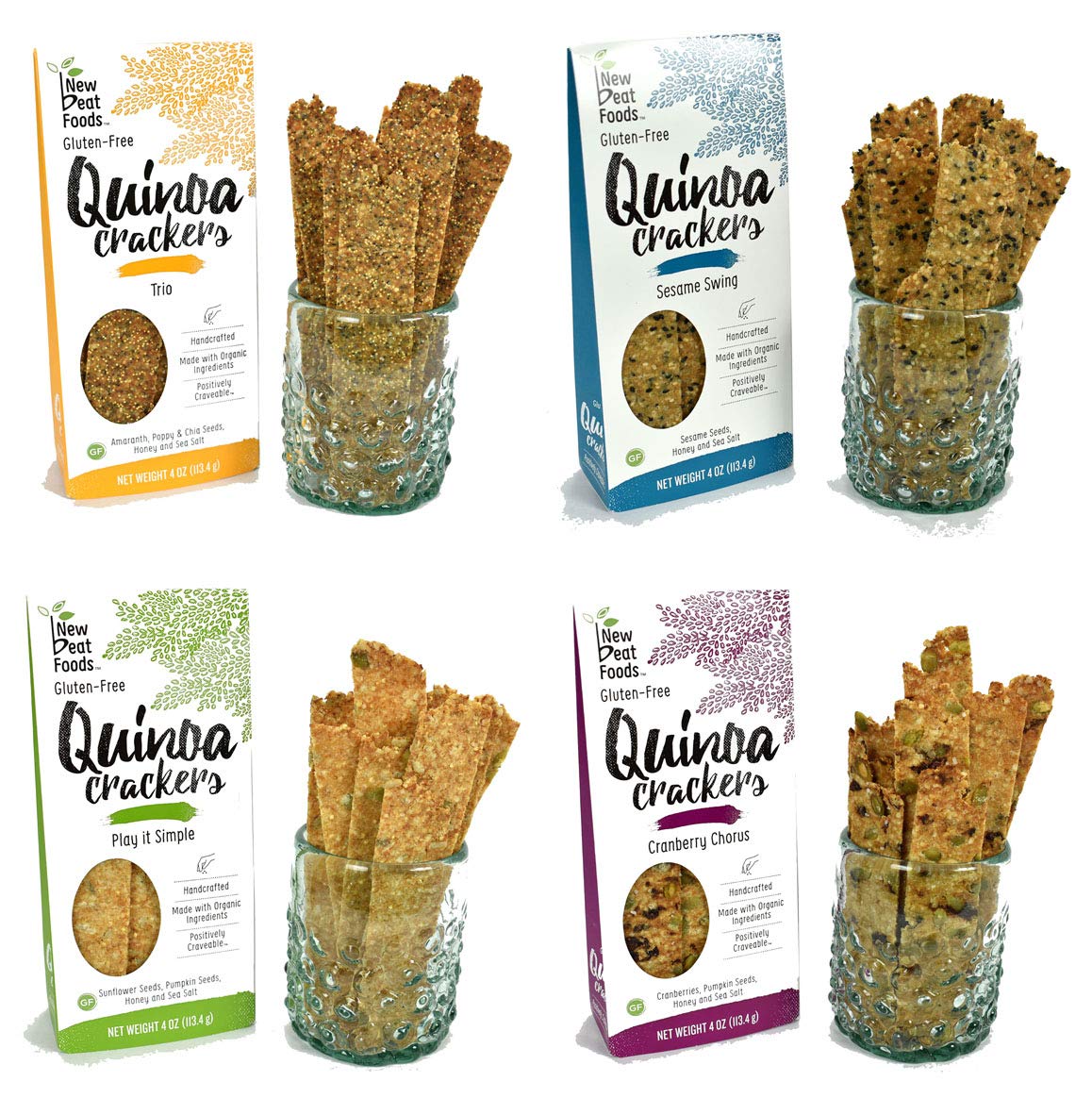 Organic Quinoa Crackers - Variety Pack - Pack of 4 - New Beat Foods ...