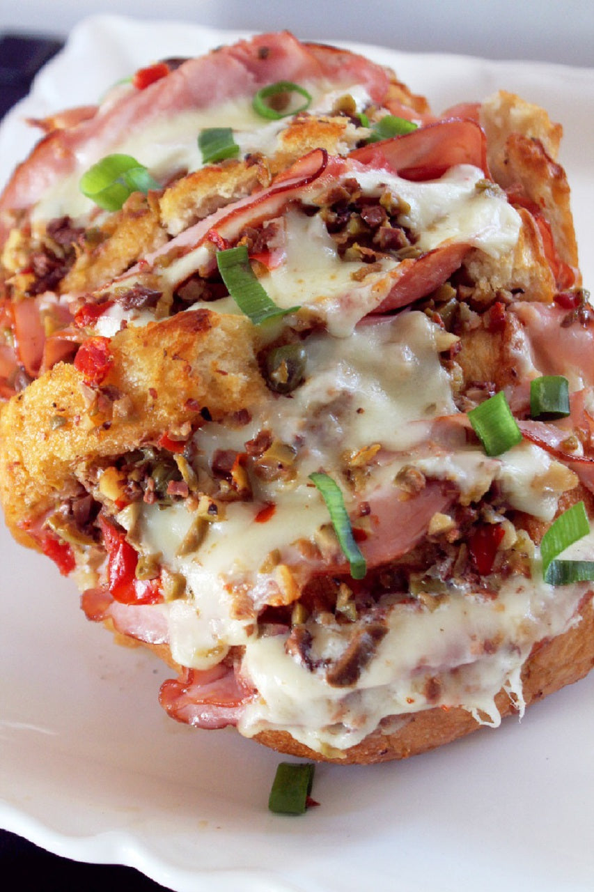 Muffuletta Cheese Bread – The Table Gourmet