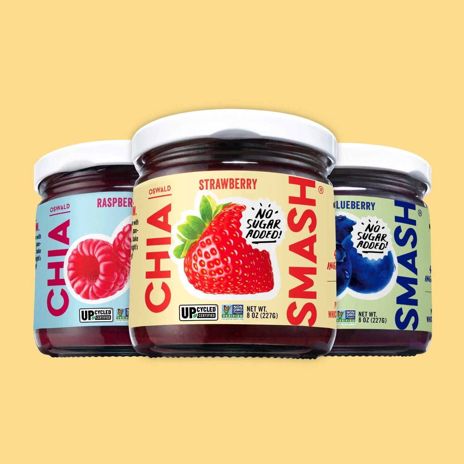 No Sugar Added, Naturally Sweet Jelly - Chia Smash Jam Variety 3 Pack ...